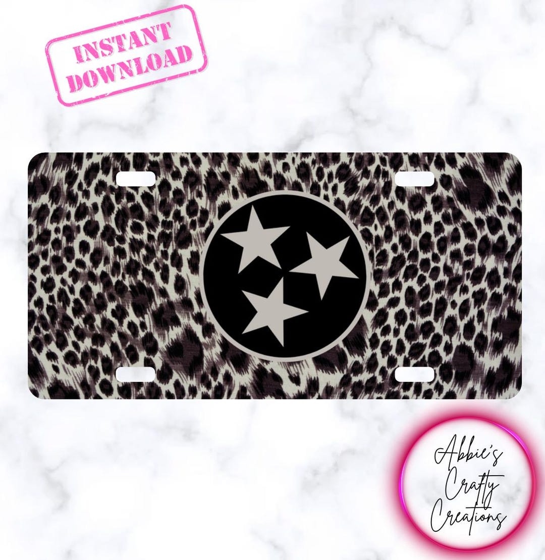 Cheetah Tennessee Tri Star License Plate PNG | Trendy | Tennessee - Etsy
