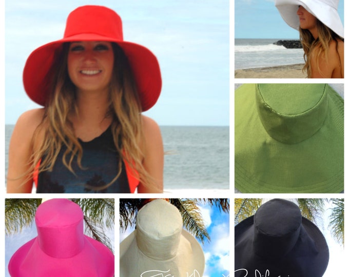 Custom Sun Hat, Wide Brim Sun Hat, Select Color and Size, Wide Brim Sun ...