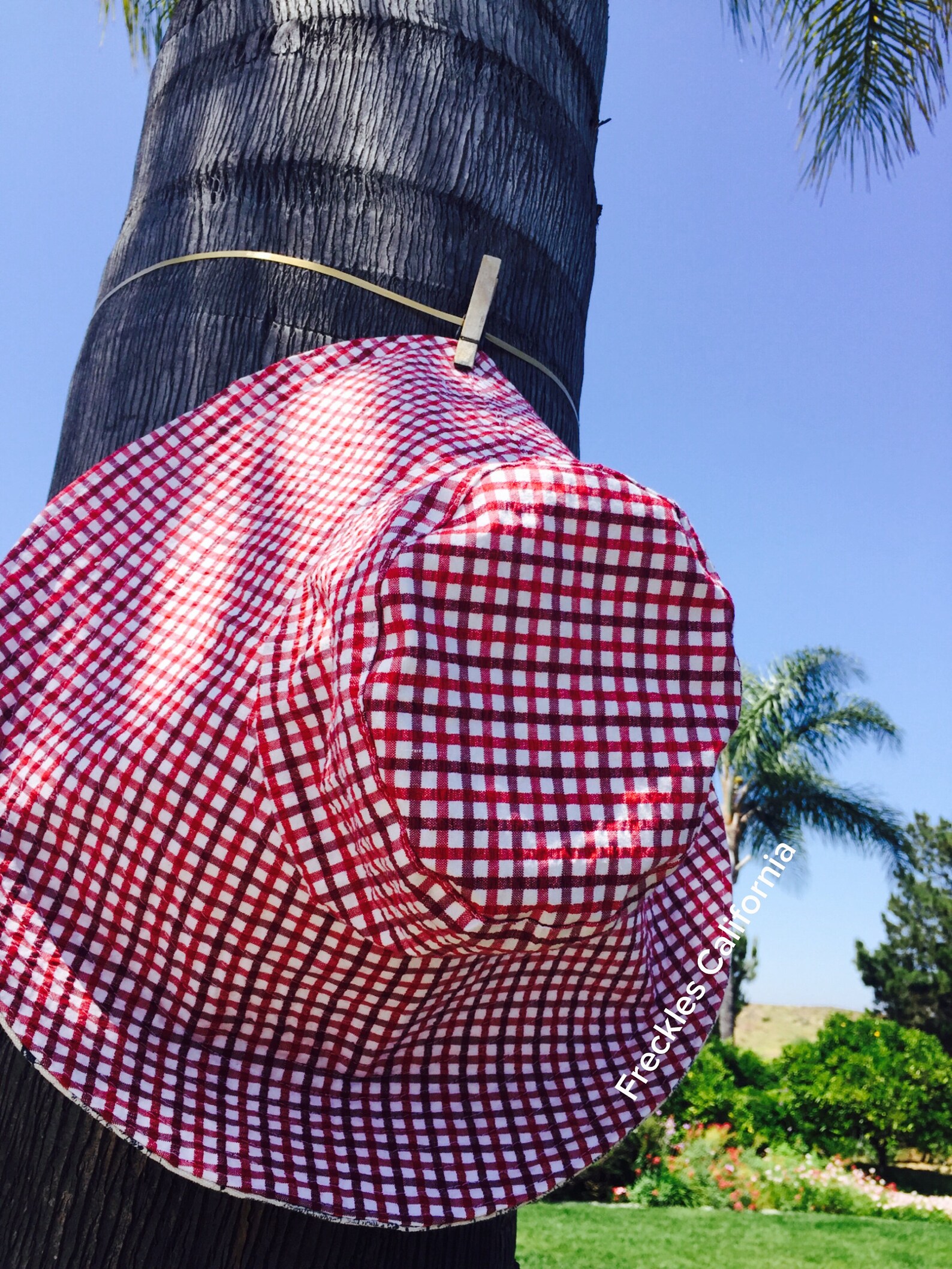 Red Gingham Wide Brim Sunhat CUSTOM Sun Hat Summer Hat Big - Etsy