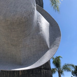 Light Grey Wide Brim Sun Hat, Custom Hat, Hat for Small to Large Heads ...