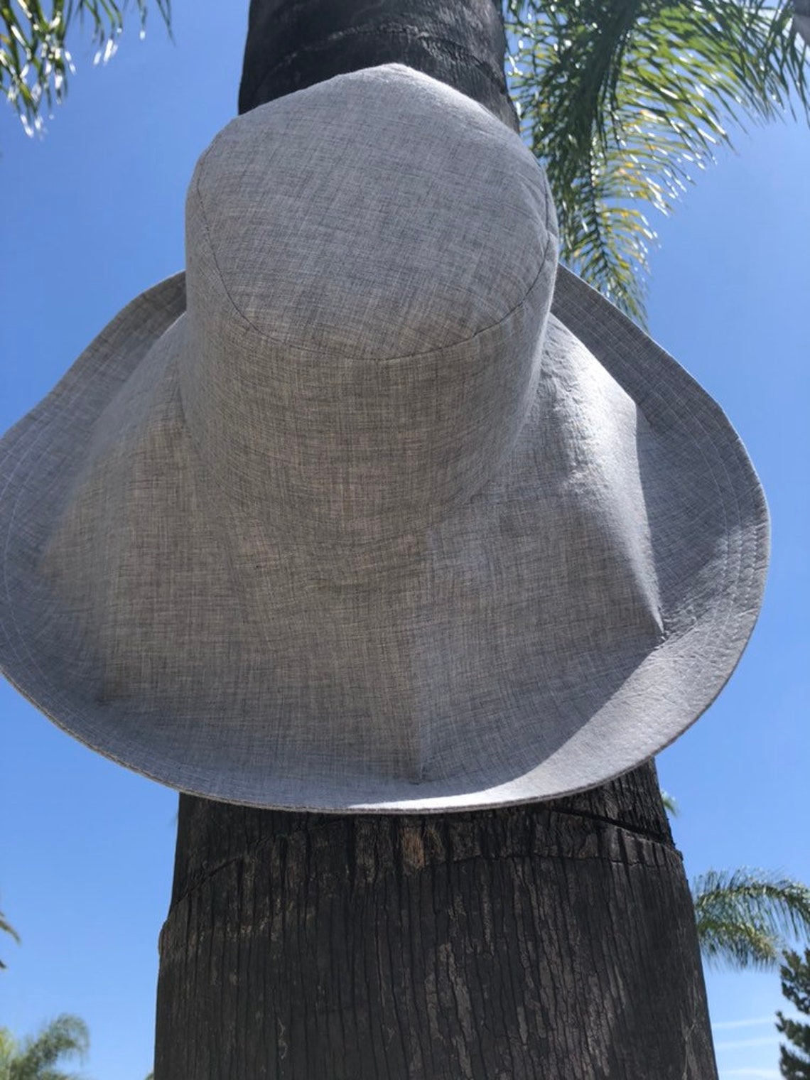 Light Grey Wide Brim Sun Hat Custom Hat Hat for Small to - Etsy