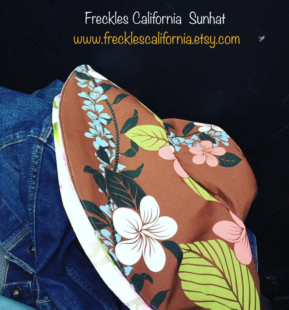 Colorful Brown Floral Hawaiian Print Sun Hat Women Summer Hat | Etsy