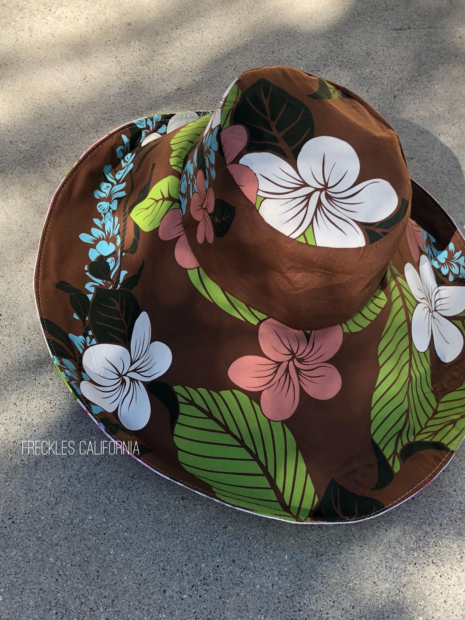 Colorful Brown Floral Hawaiian Print Sun Hat Women Summer Hat - Etsy