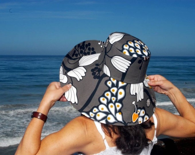 Beautiful Grey Sun Hat. Wide Brim Sunhat for Women, Handmade to Your ...
