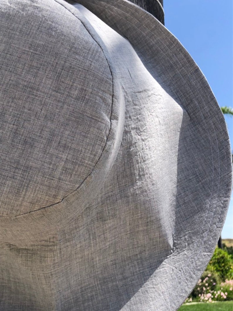 Light Grey Wide Brim Sun Hat Custom Hat Hat for Small to - Etsy