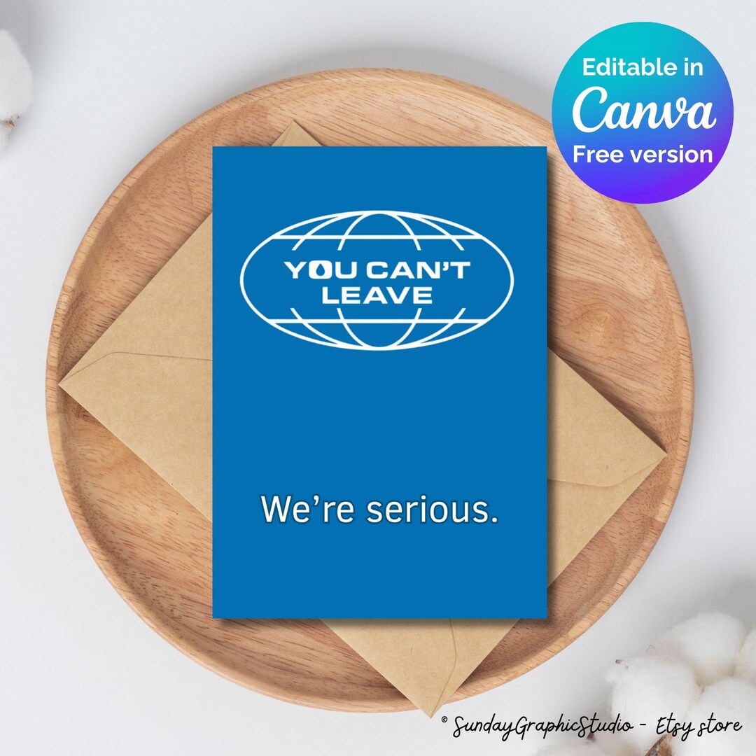 Printable Digital Personalized Farewell Severance Funny Card, Editable ...