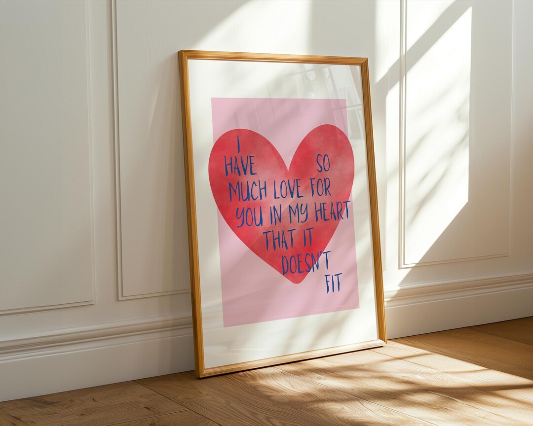 So Much Love Wall Art – Love Wall Art, Love Art Poster, Typography ...