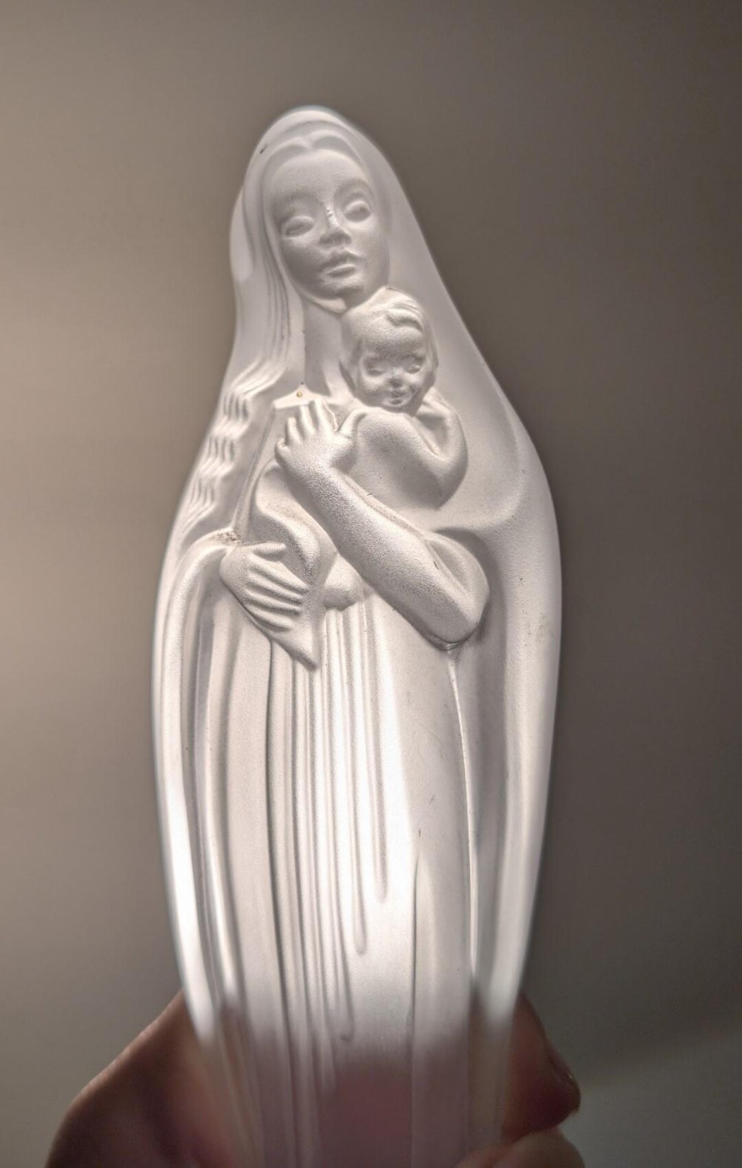 Lead Crystal Virgin Mary Baby Jesus Religious Statuette | Frosted Satin ...