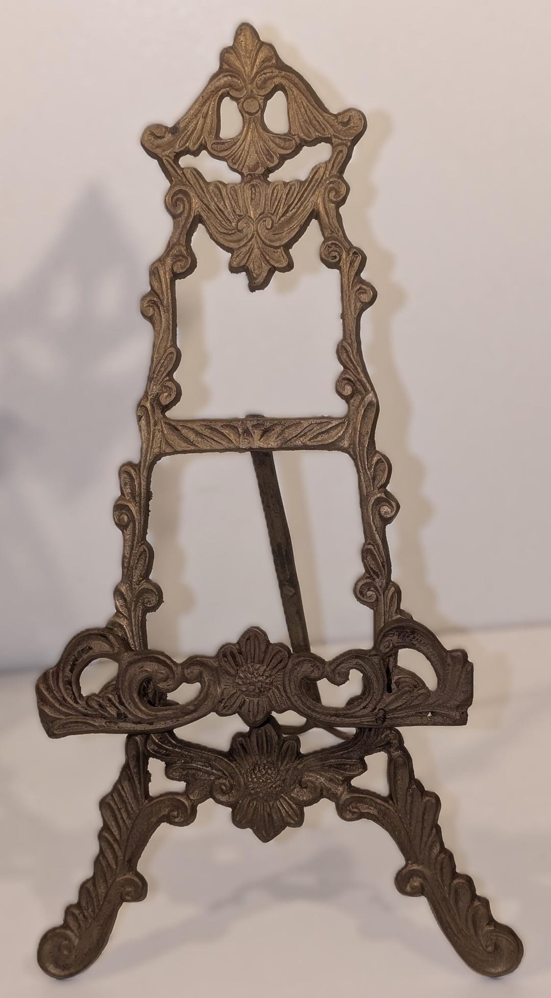 Vintage Ornate Art Easel Solid Brass Tabletop Stand Photos Paintings ...