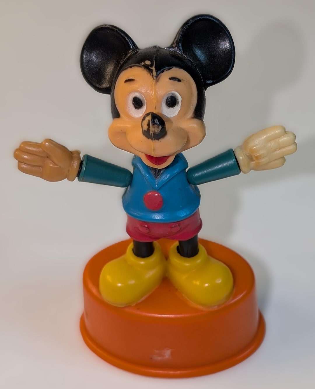Vintage 1977 Walt Disney Push-up Mickey Mouse Push Toy Collapsible Push ...
