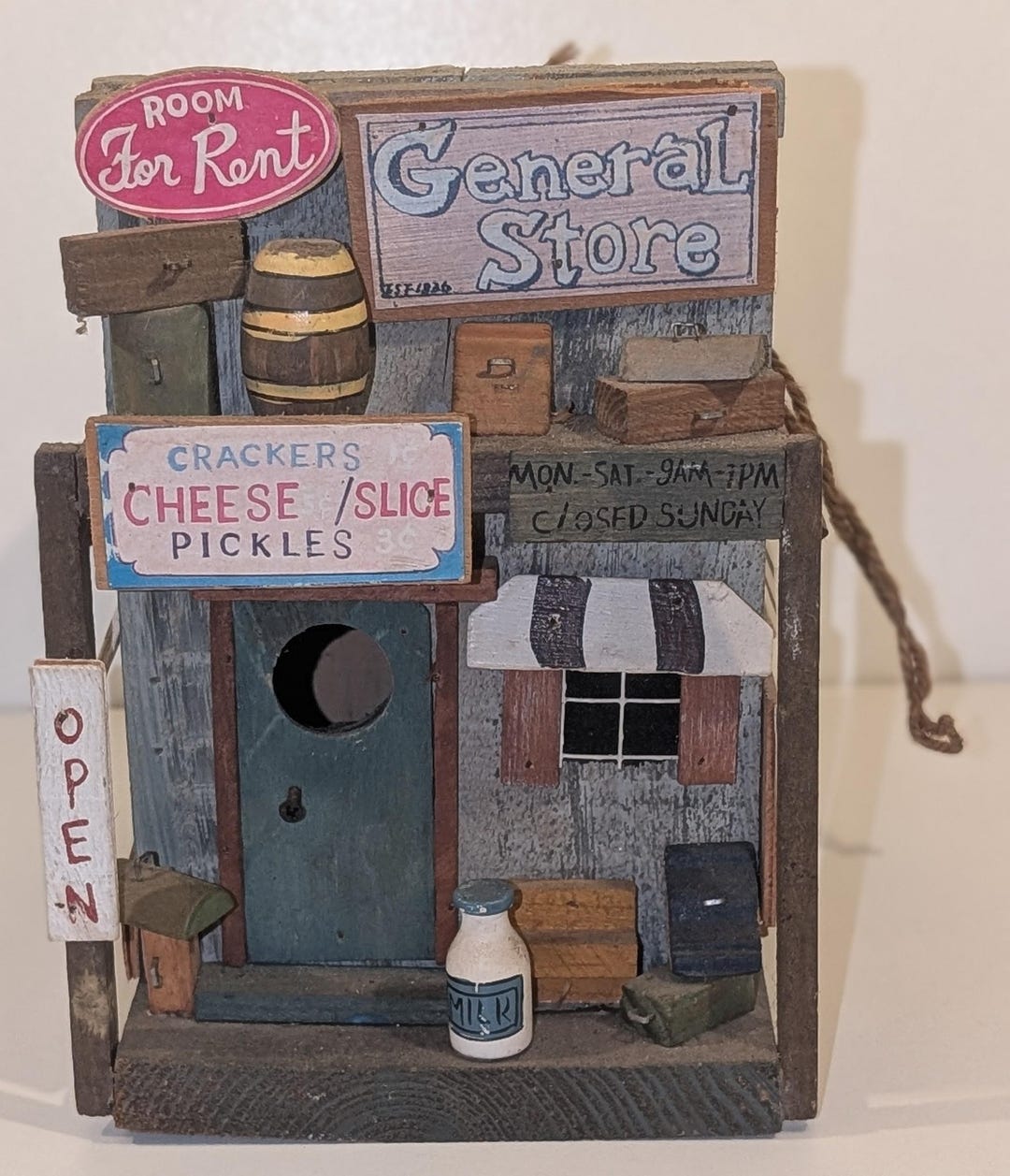 Handmade Rustic 'general Store' Birdhouse | Folk Art Nesting Box - Etsy