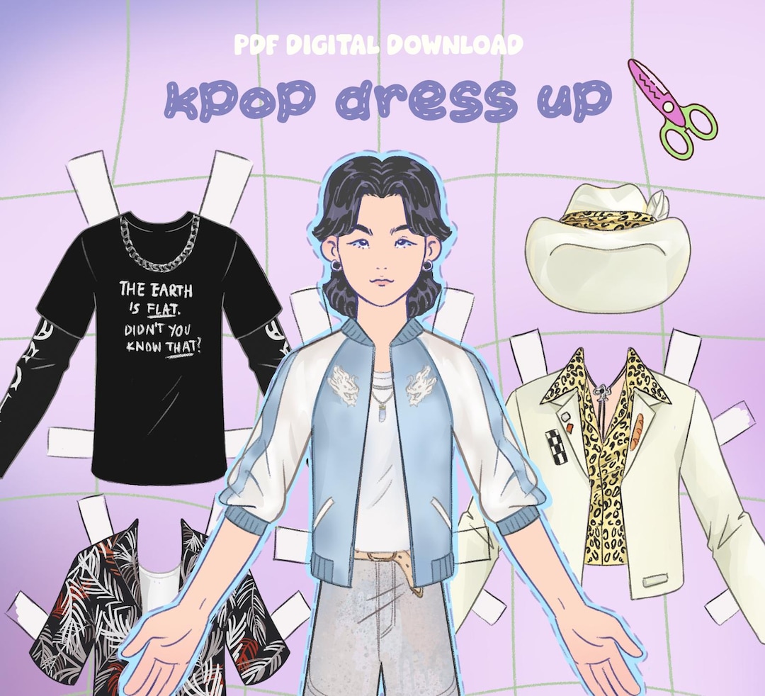 BTS Suga Paper Doll: Kpop Dress-up Activity Book (digital PDF Download ...