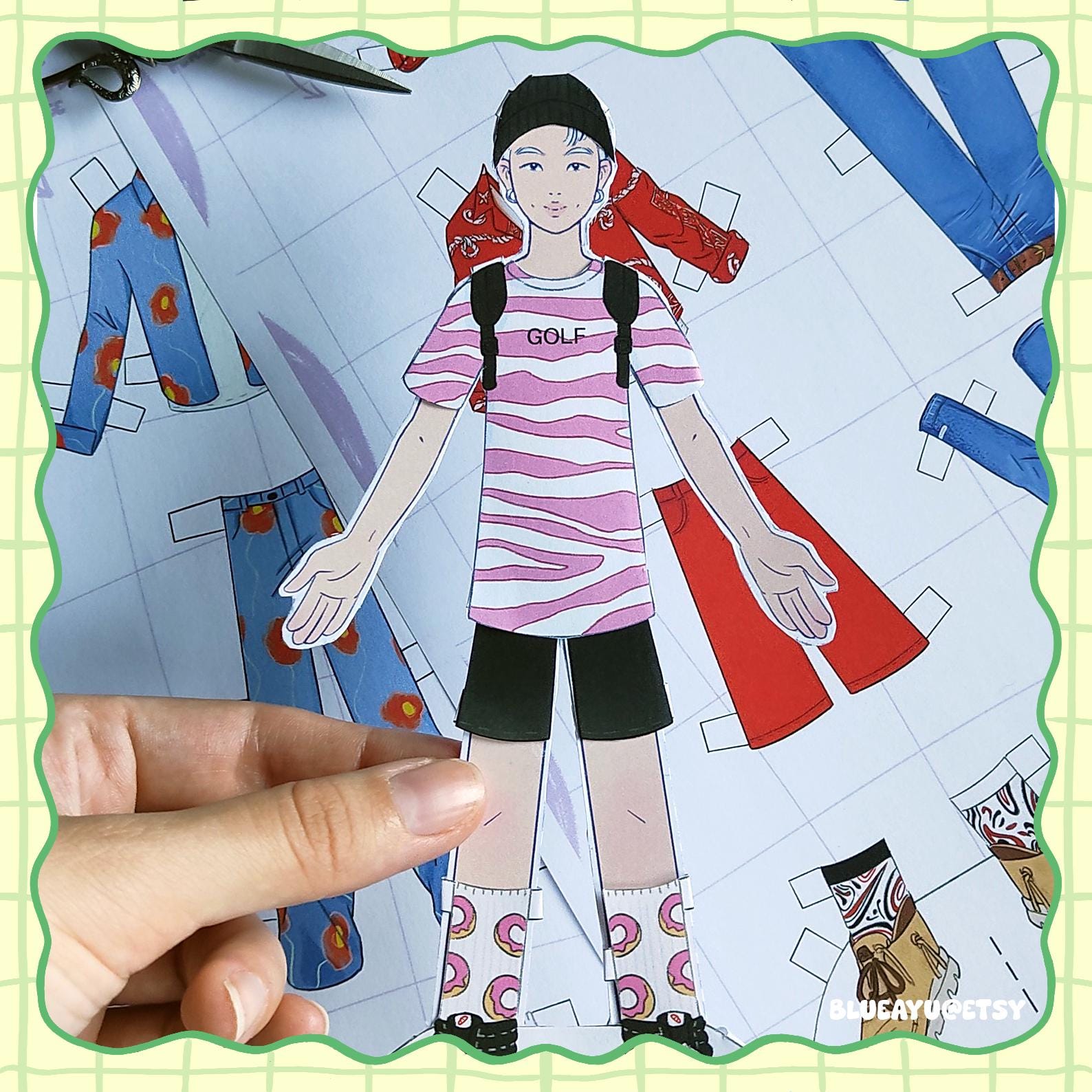 BTS Paper Doll – Kim Namjoon Kpop Dress up Activity (digital PDF) - Etsy