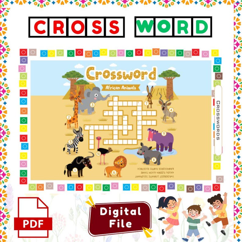 Kids Picture Crosswords – 20 Fun Printable Sheets - Etsy