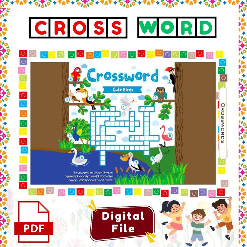 Kids Picture Crosswords – 20 Fun Printable Sheets - Etsy