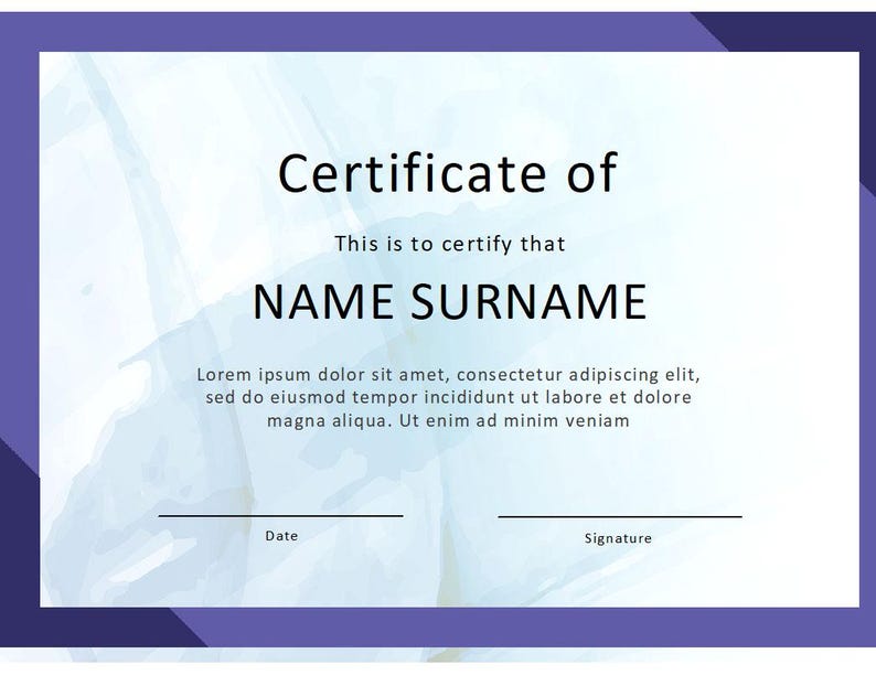 100+ Professional Certificate Templates - Etsy