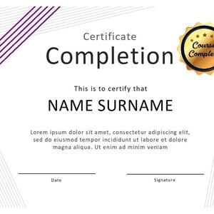 100+ Professional Certificate Templates - Etsy