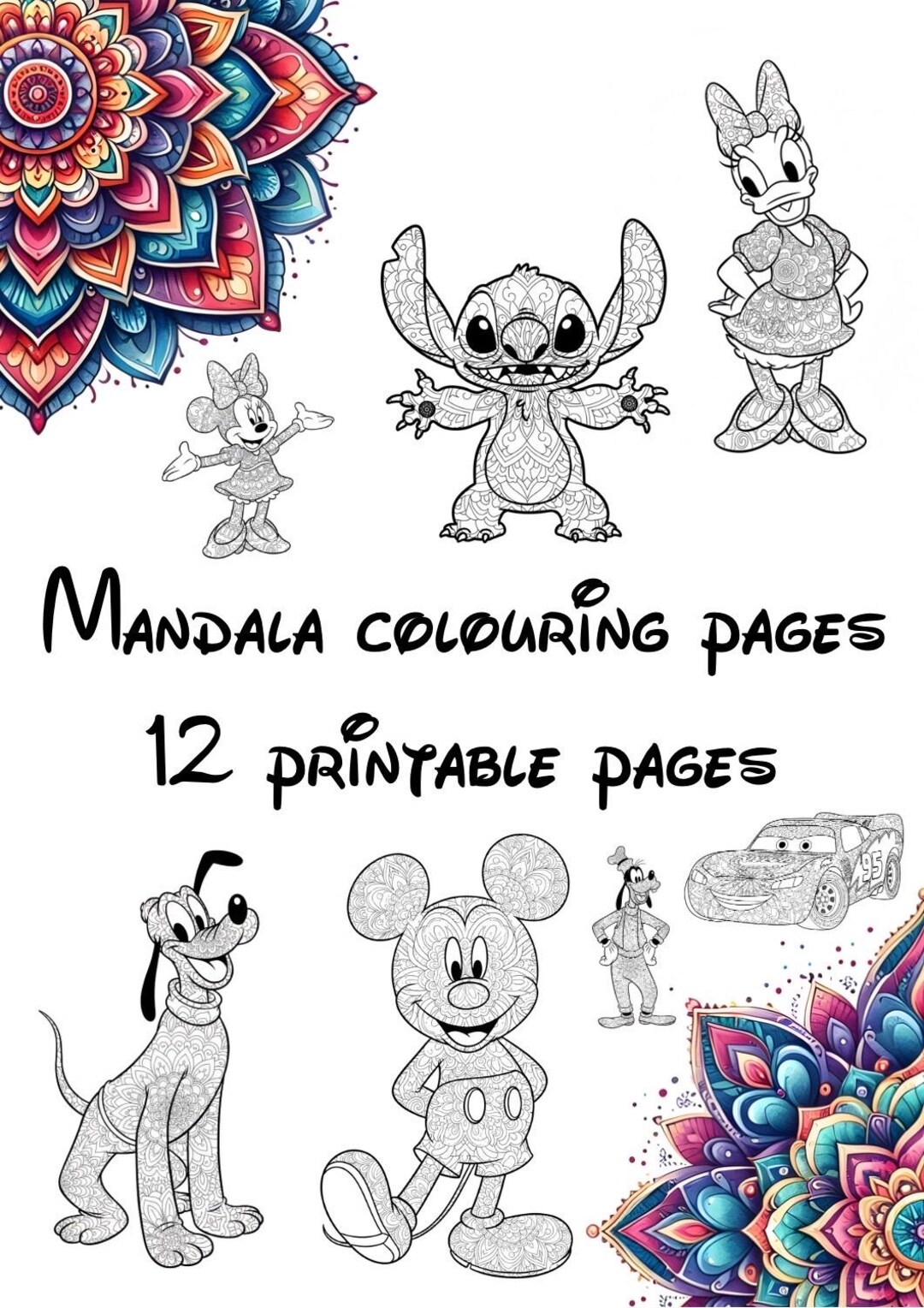 Character Mandala Coloring Pages, Printable Designs (digital Download ...