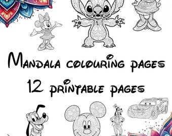 Character Mandala Coloring Pages, Printable Designs (digital Download ...