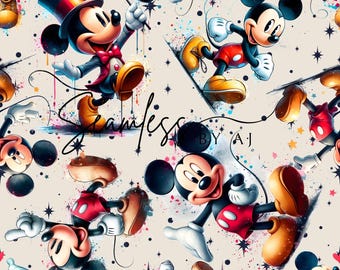 Magical Mouse Seamless Pattern: Sublimation Design (digital Download - Etsy