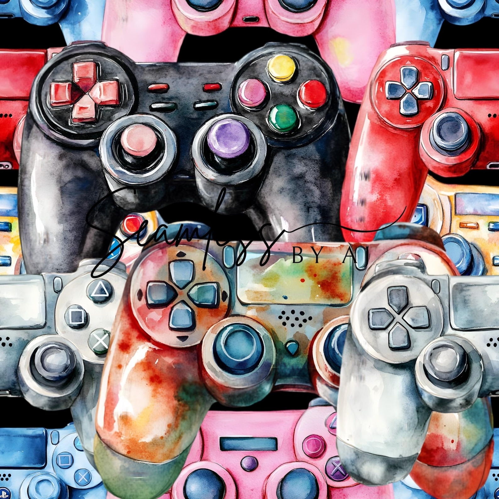 Gaming Controller Pattern: Seamless Sublimation Design (digital ...
