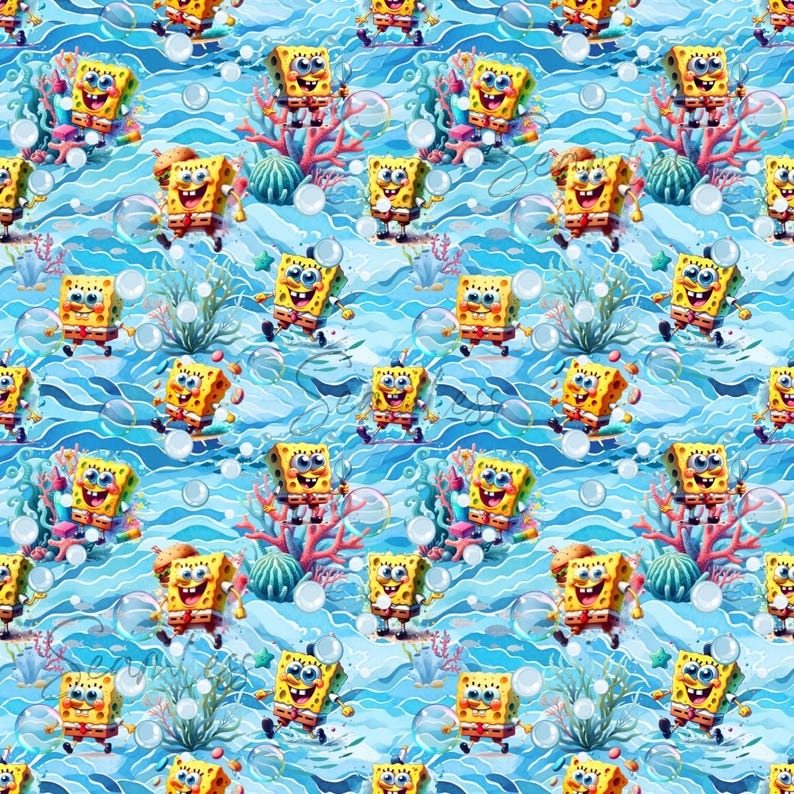 Spongebob Seamless Pattern - Etsy