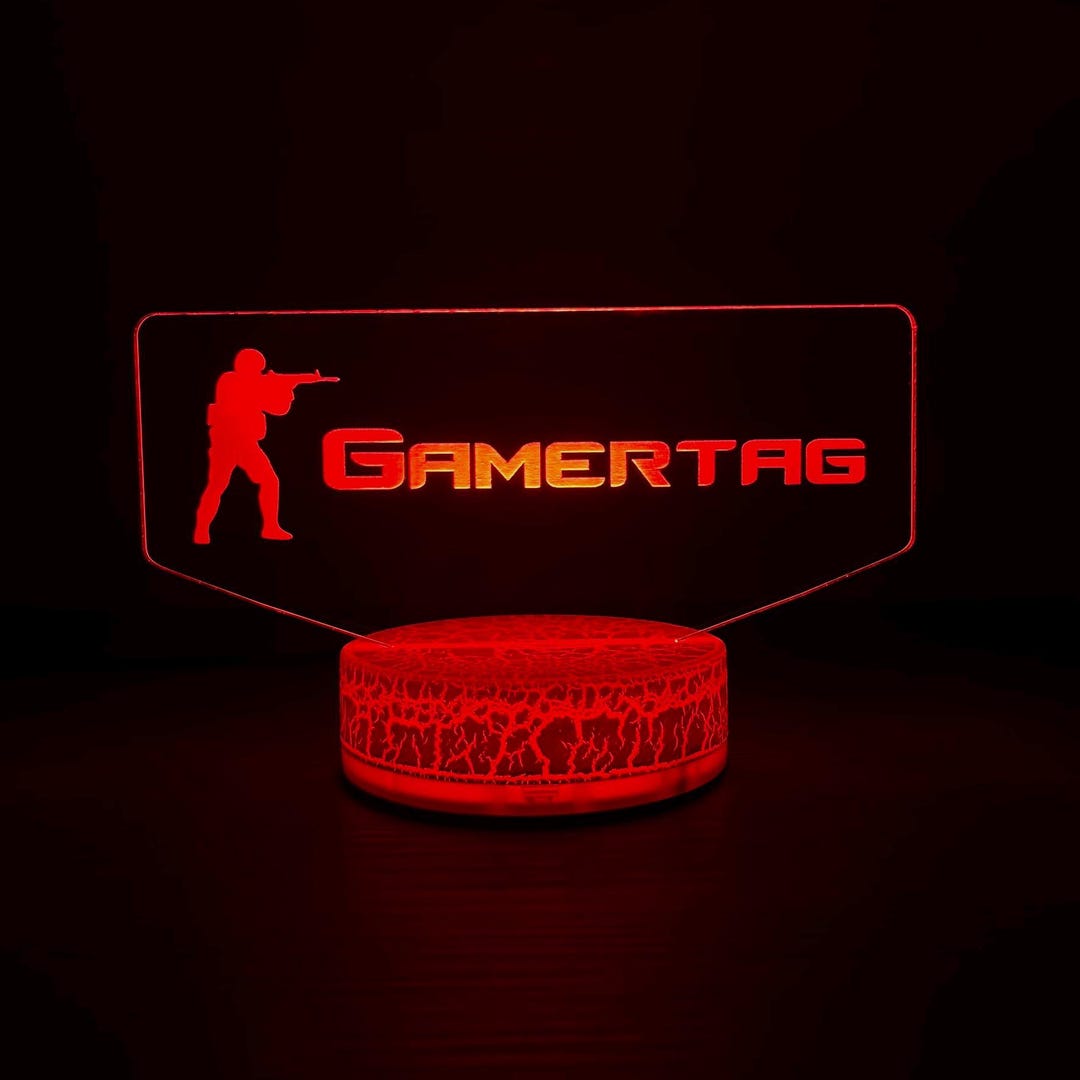 CS Custom Gamertag Counter Strike CSGO FPS Classic Inspired Single Base ...