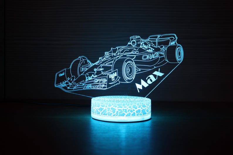 Red Bull Racing Team Max Verstappen Formula 1 Gifts F1 Car 3D Night ...