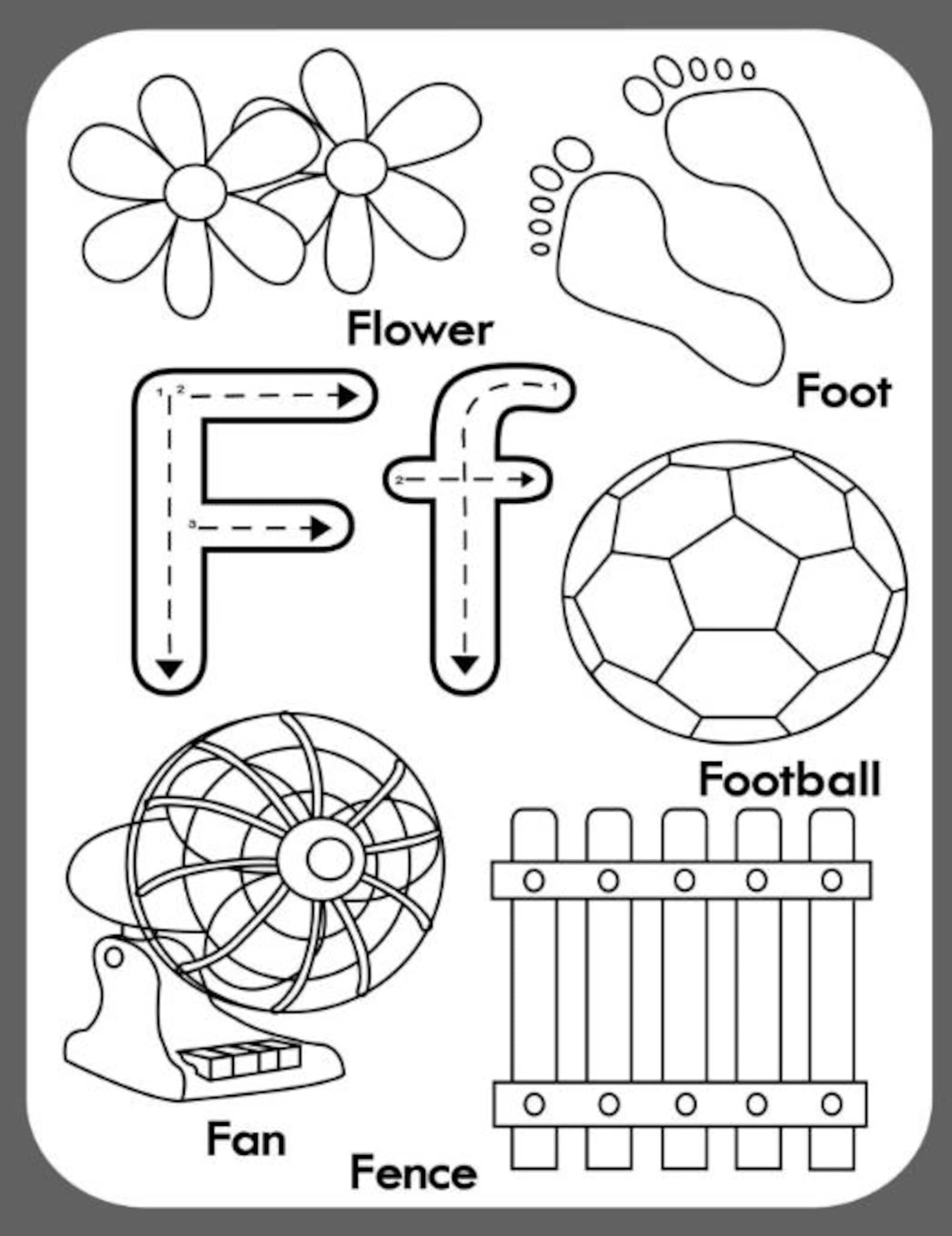 Alphabet Toddler/child Coloring Pages, Learning Worksheets - Etsy