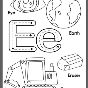 Alphabet Toddler/child Coloring Pages, Learning Worksheets - Etsy