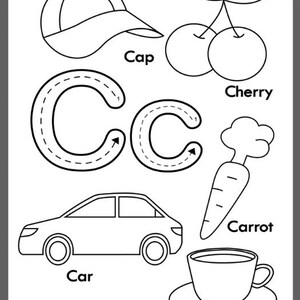 Alphabet Toddler/child Coloring Pages, Learning Worksheets - Etsy