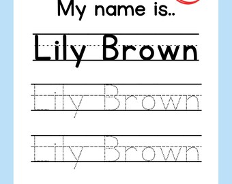 Custom Name Tracing Worksheet - Etsy