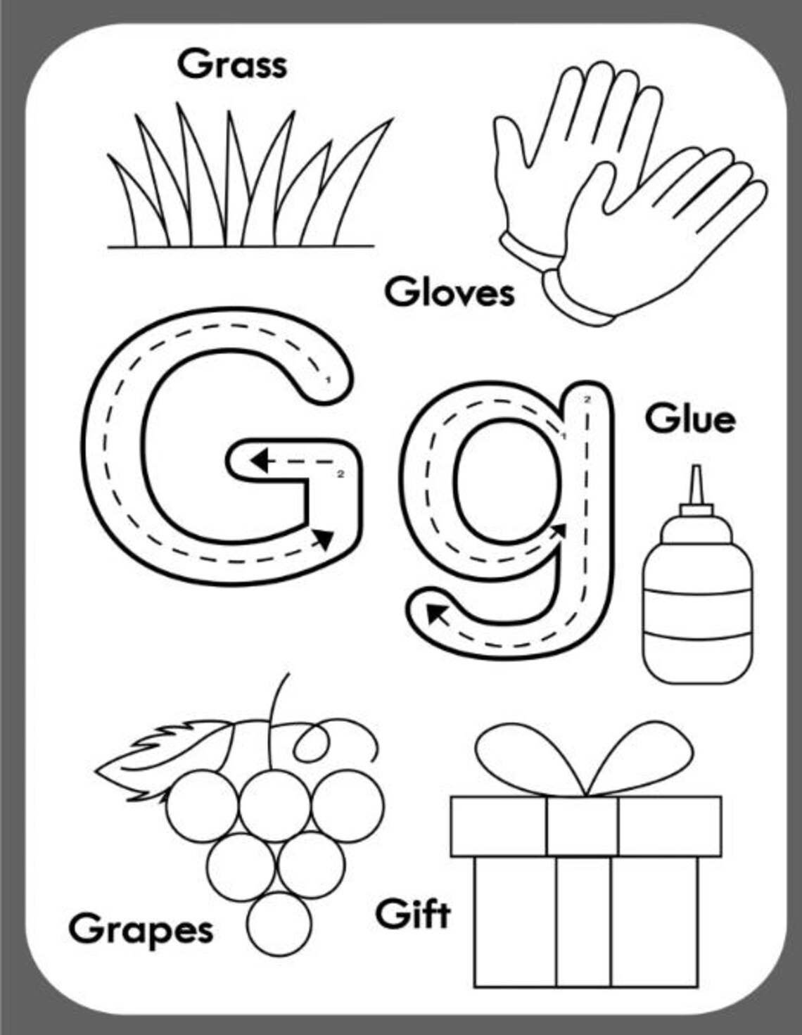Alphabet Toddler/child Coloring Pages, Learning Worksheets - Etsy