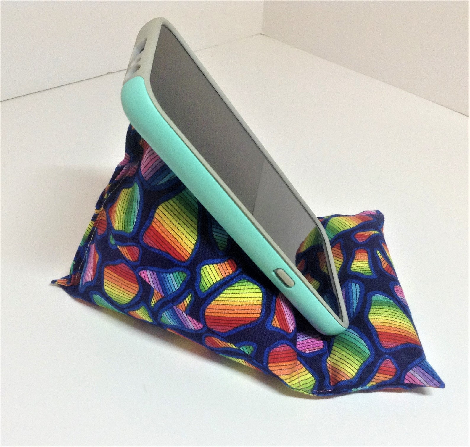Cell Phone Stand Pillow Rainbow Fabric Mobile Phone Cushion | Etsy