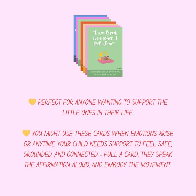 Kids Somatic Affirmation Cards: Emotional Regulation (digital Download ...