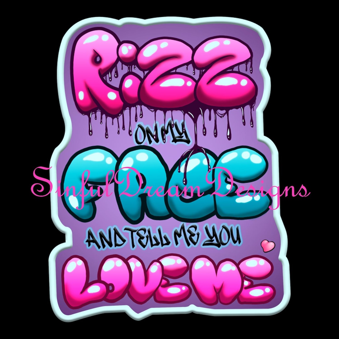 Rizz on My Face Vinyl Sticker Decal - Etsy