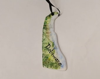 Delaware State Ornament Made From Recycled Raw Steel Christmas - Etsy