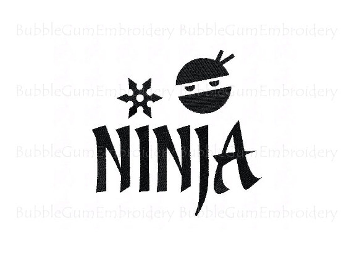Ninja Embroidery Design Instant Download - Etsy