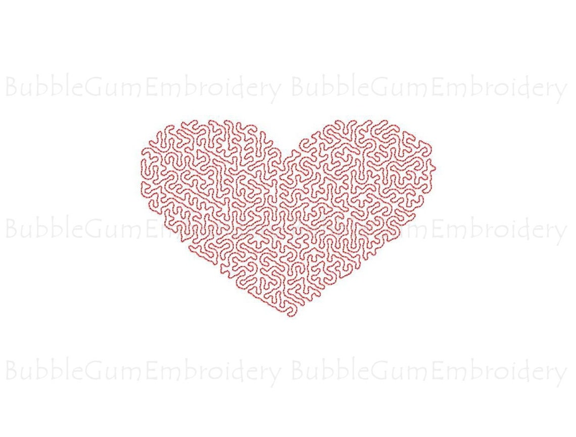 Stipple Heart Embroidery Design Instant Download | Etsy