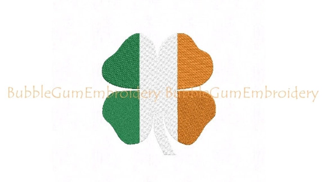 Irish Flag Clover Embroidery Design Instant Download - Etsy