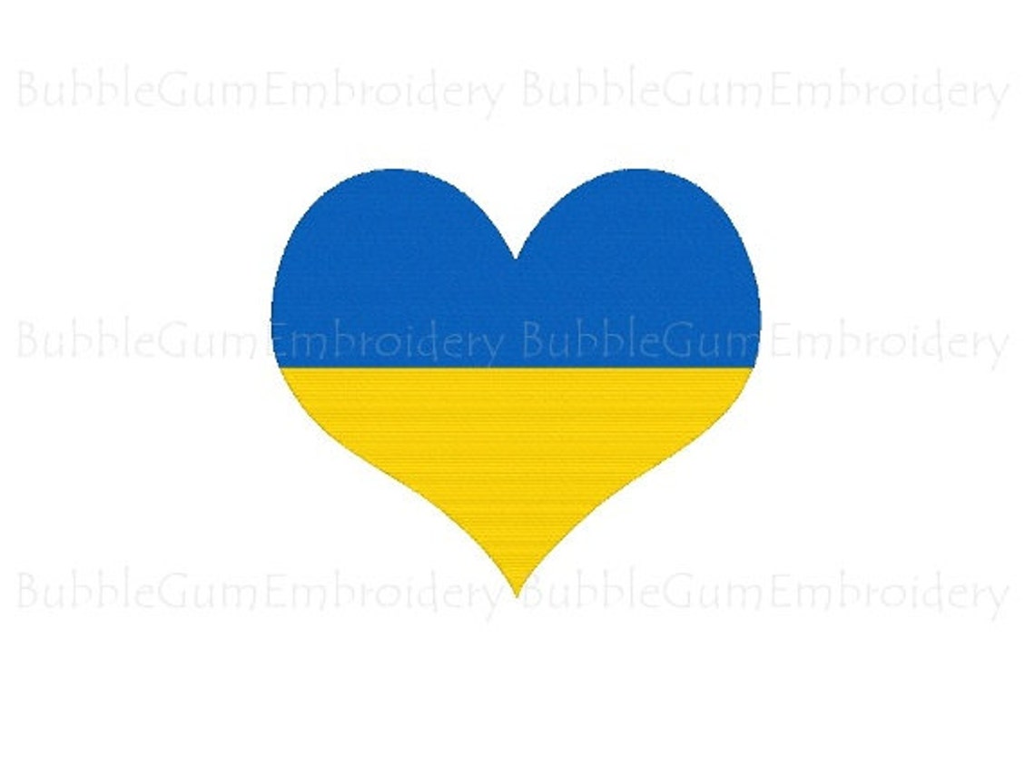 Ukraine Flag Heart Embroidery Design Instant Download - Etsy