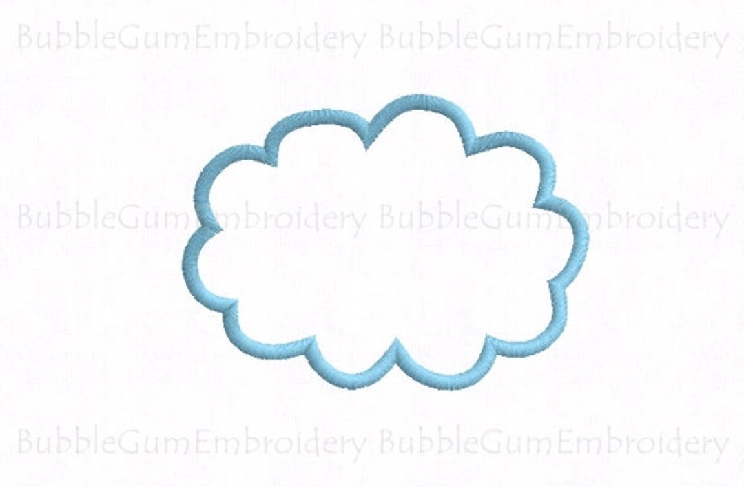 Cloud Applique Embroidery Design Instant Download - Etsy