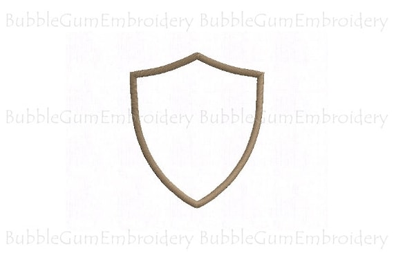 Simple Shield Applique Embroidery Design Instant Download | Etsy