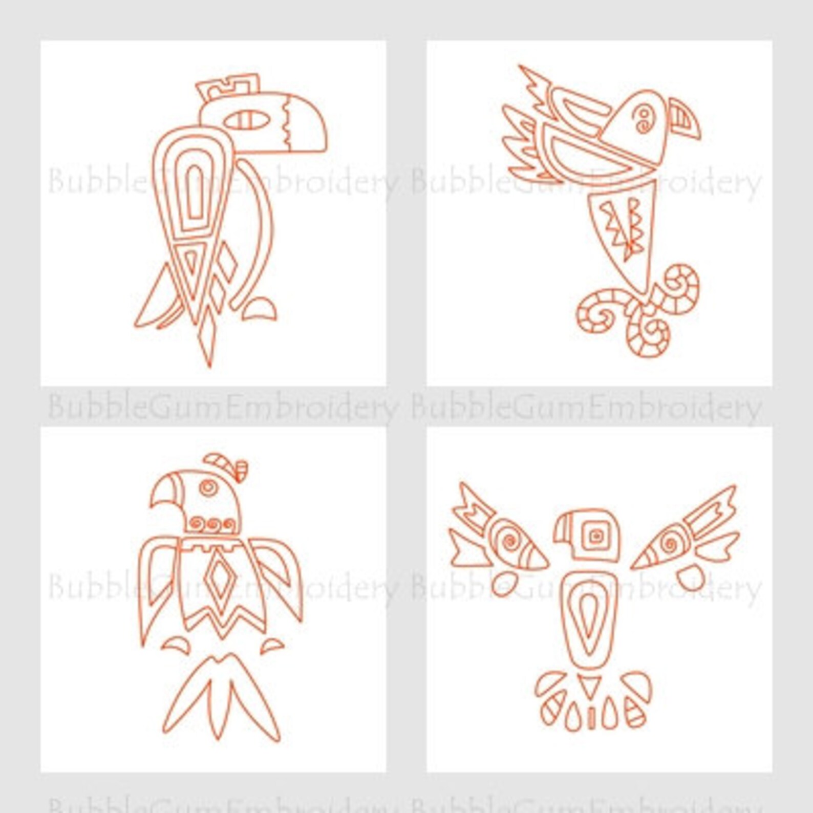 Redwork Native Eagles Embroidery Designs Instant Download | Etsy