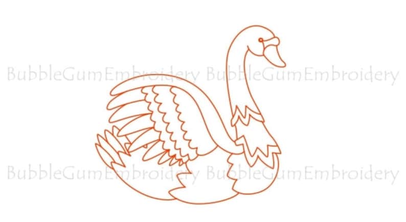 Redwork Swans Embroidery Designs Instant Download - Etsy