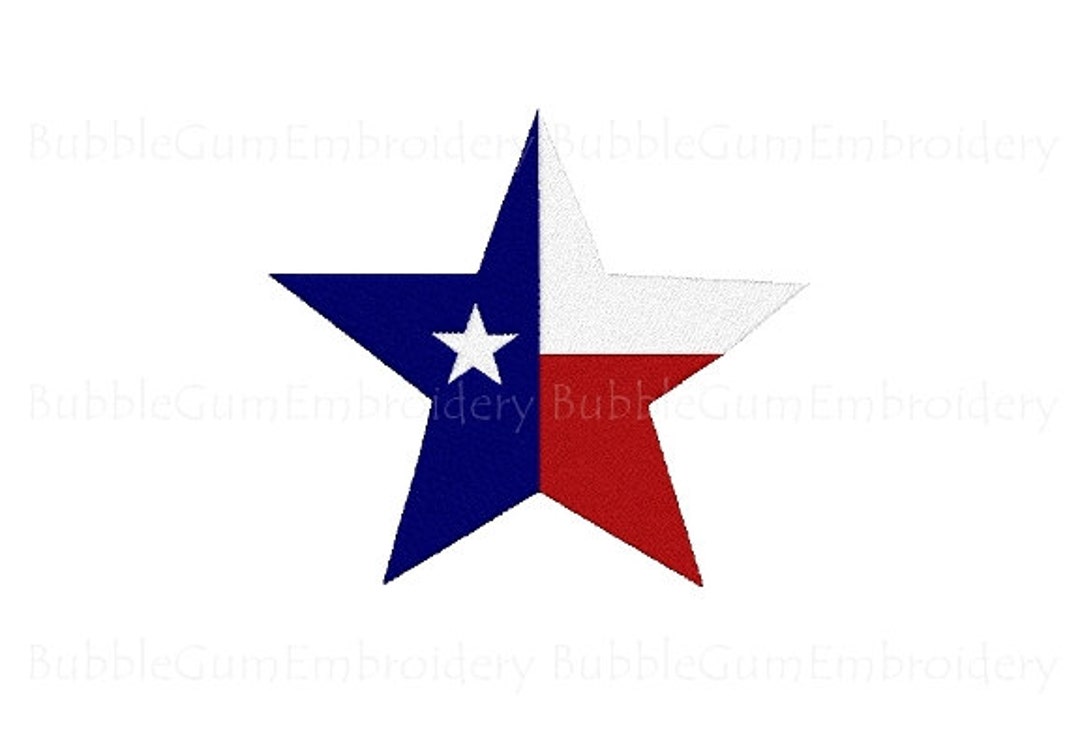 Texas Flag Star Embroidery Design Instant Download - Etsy