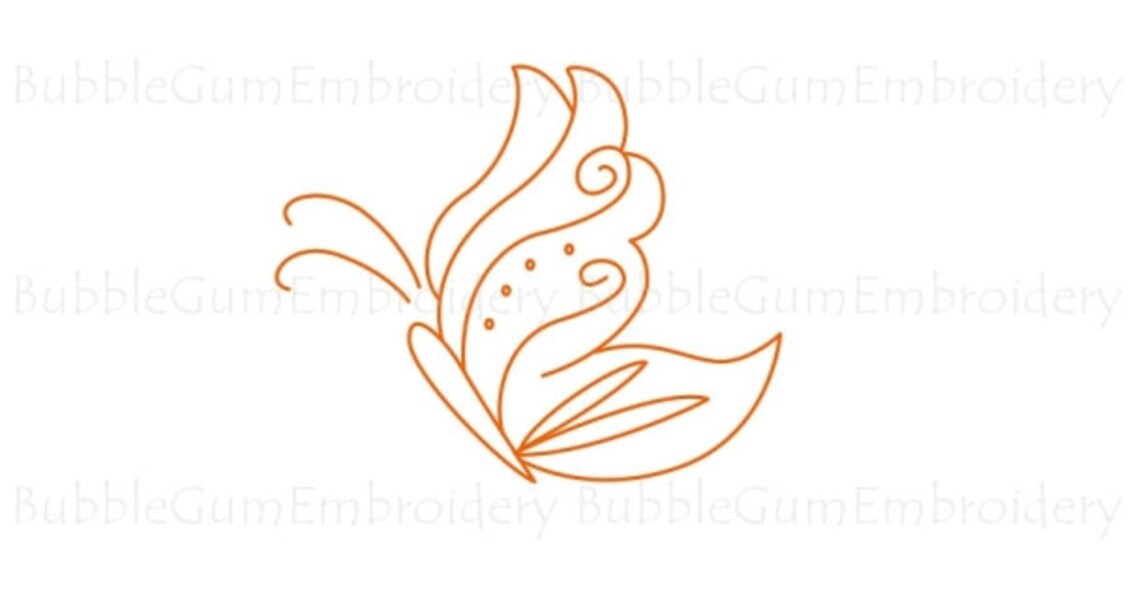 Redwork Swirly Butterflies Embroidery Design Set Instant Download - Etsy