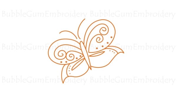 Redwork Swirly Butterflies Embroidery Design Set Instant Download - Etsy