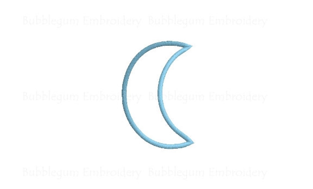 Crescent Moon Applique Embroidery Design Instant Download - Etsy