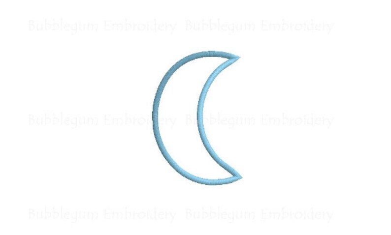 Crescent Moon Applique Embroidery Design Instant Download - Etsy
